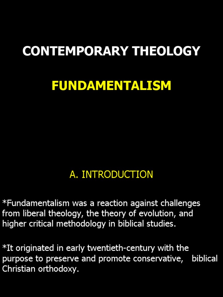 Contemporary Theology FUNDAMENTALISM | PDF | Christian Fundamentalism ...