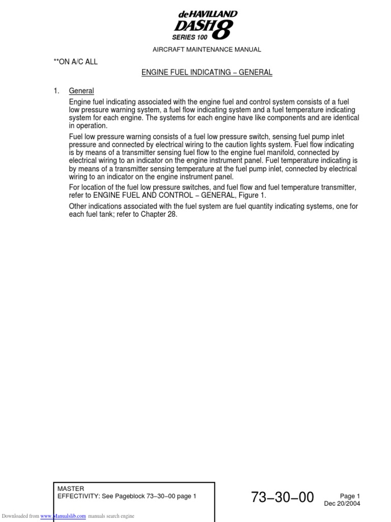 Dash 8-100 Fuel System Overview | PDF | Switch | Electrical Connector
