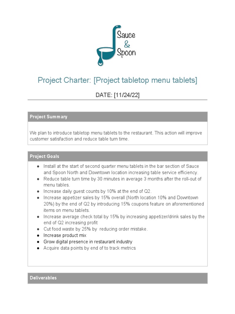 Order Tasks and Milestones | PDF | Menu | Restaurants