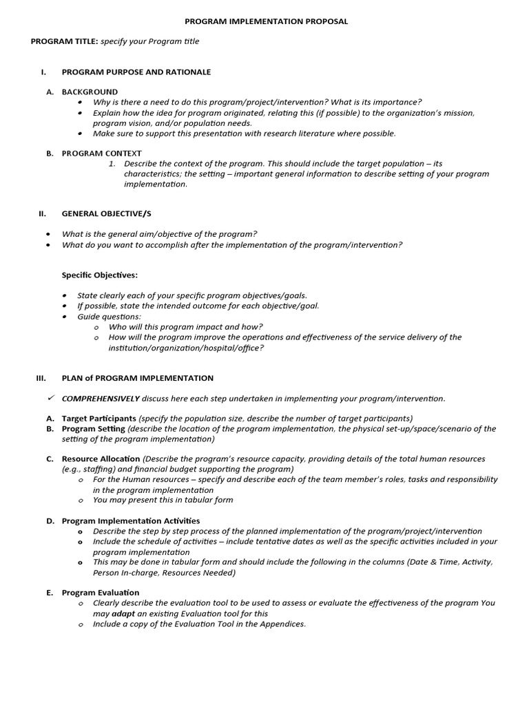 Format Program - Project Proposal | PDF | Program Evaluation | Business