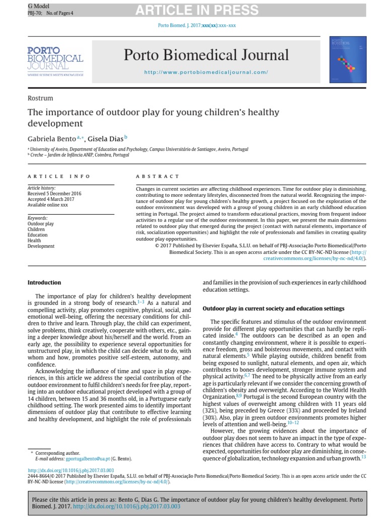 Bento - The Importance of Outdoor Play For Young Children's Healthy ...