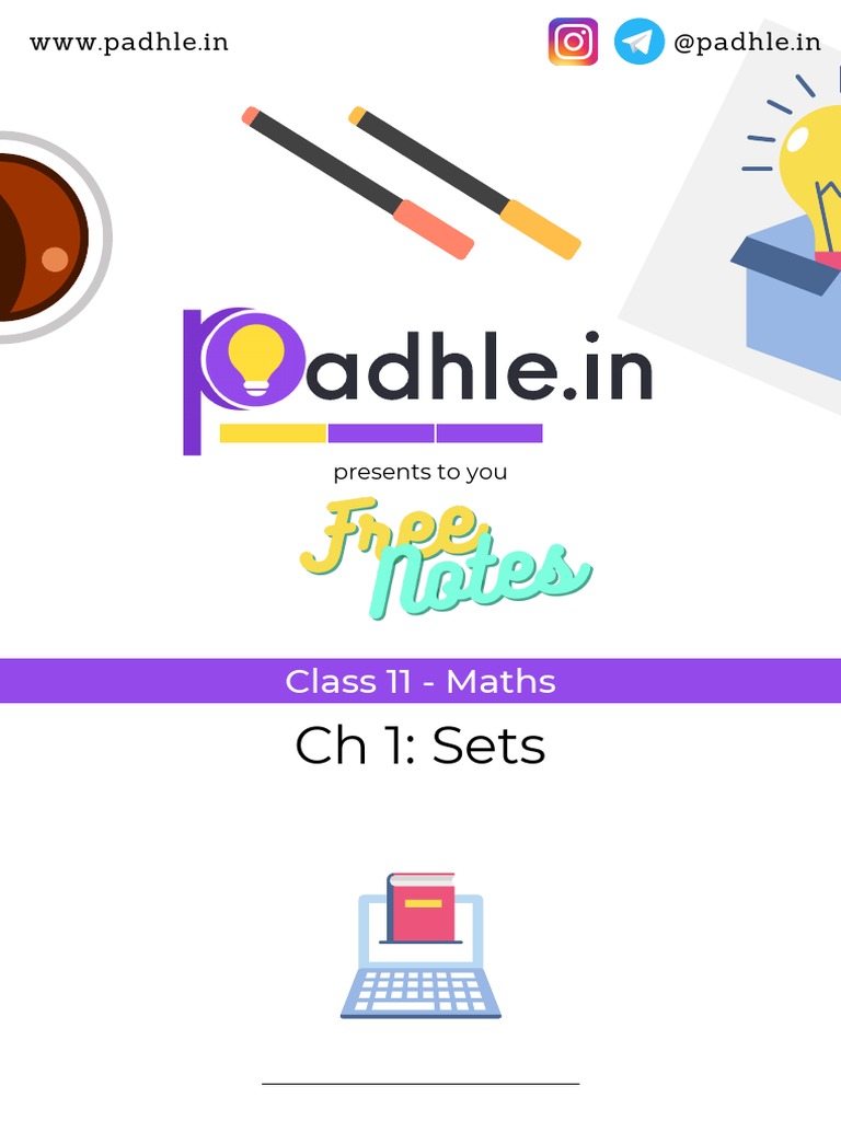 Padhle 11th - Maths - Ch-1 Sets Notes | PDF