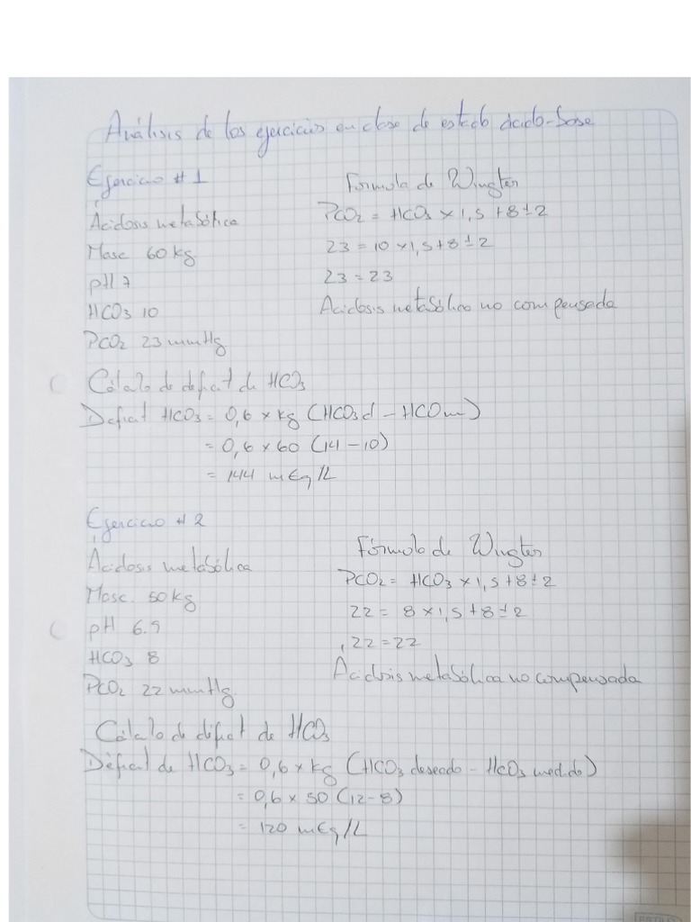Ejercicios Ácido Base | PDF