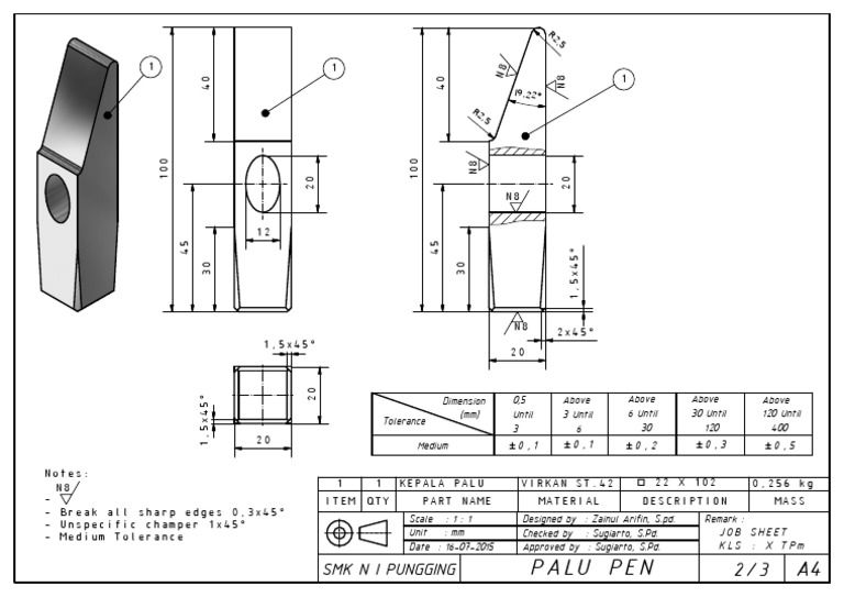 Palu Pen Job Sheet and Specifications | PDF