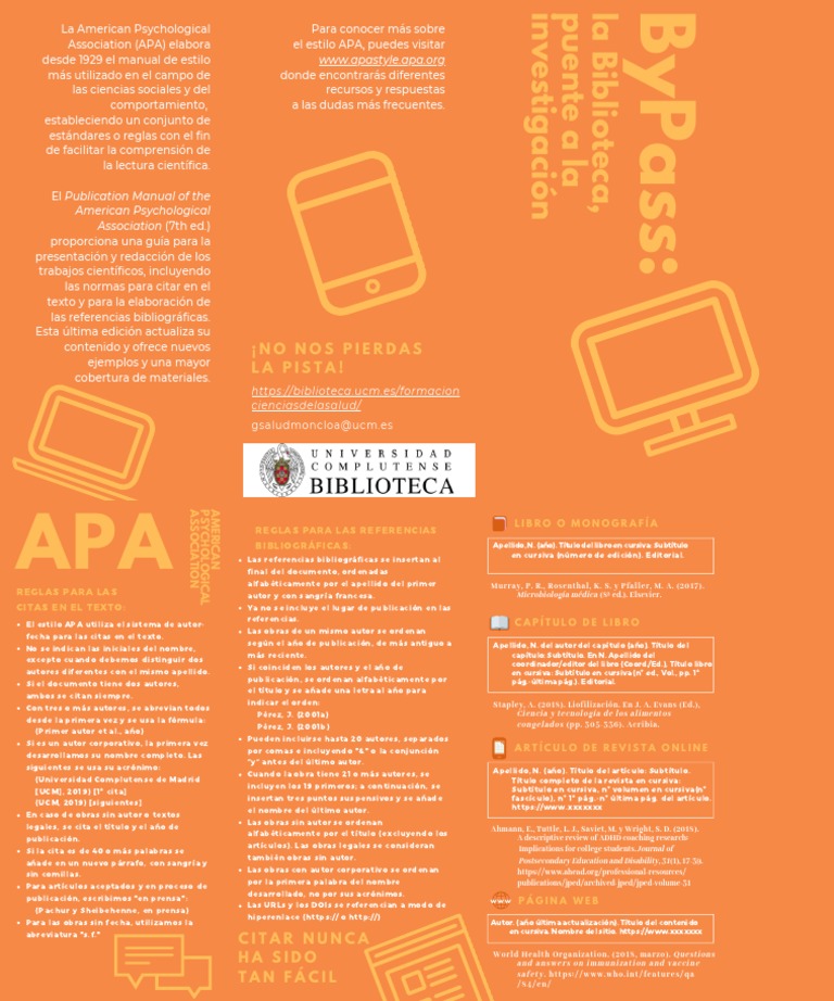 397 2020 05 22 Triptico - APA - 7 | PDF | Citación | Estilo apa