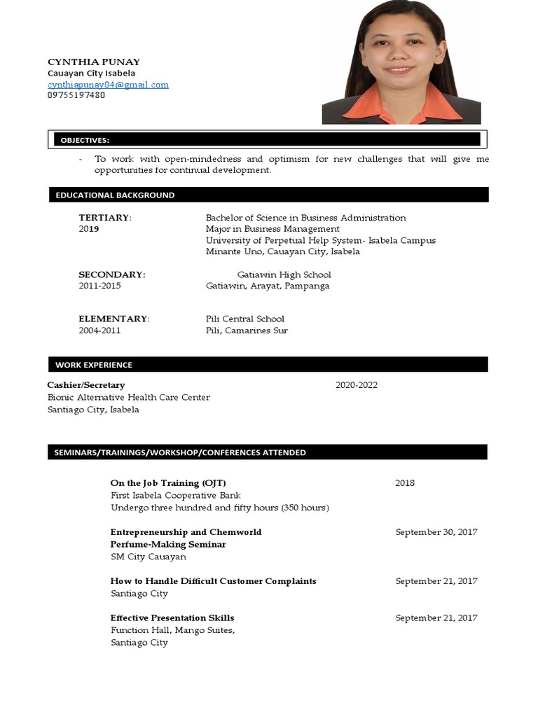 Cynthia Punay Resume | PDF