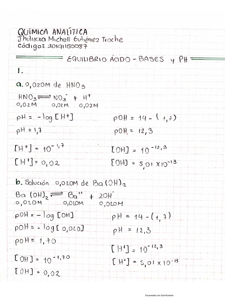 Equilibrio Ácido-Bases y PH | PDF