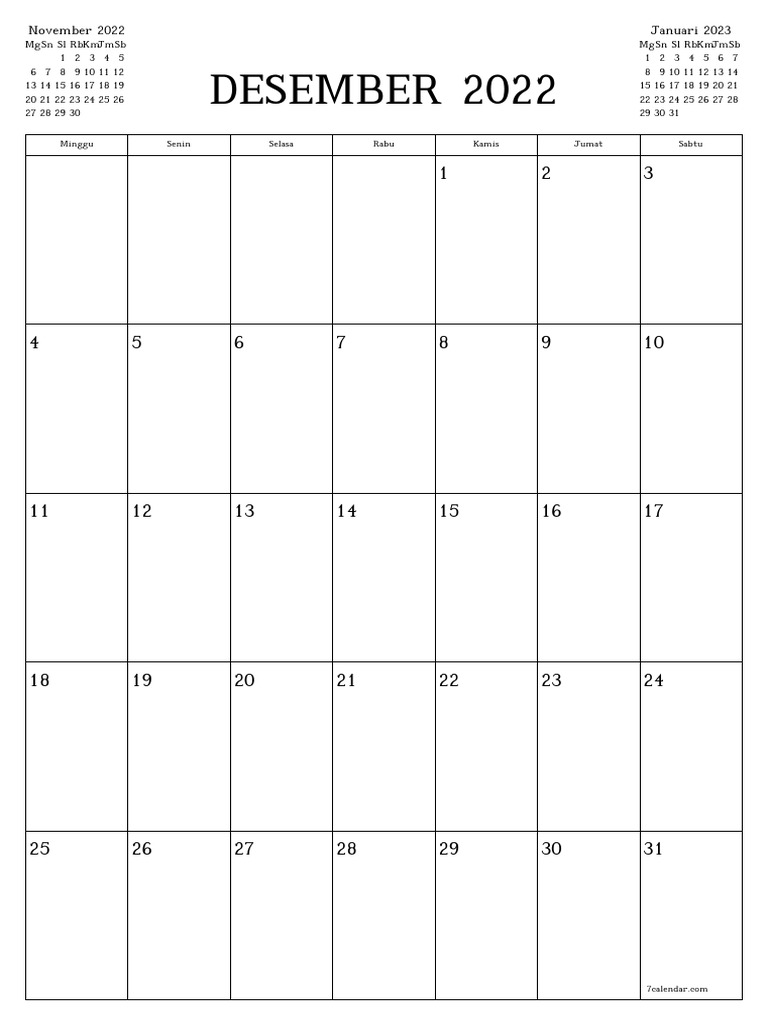 Calendar 12 2022 P A4 7calendar | PDF