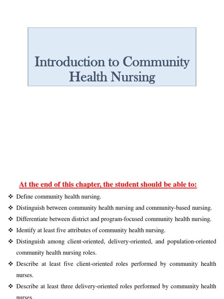 1 Introduction To Community Health Nursing | PDF 1 Introduction To Community Health Nursing | PDF