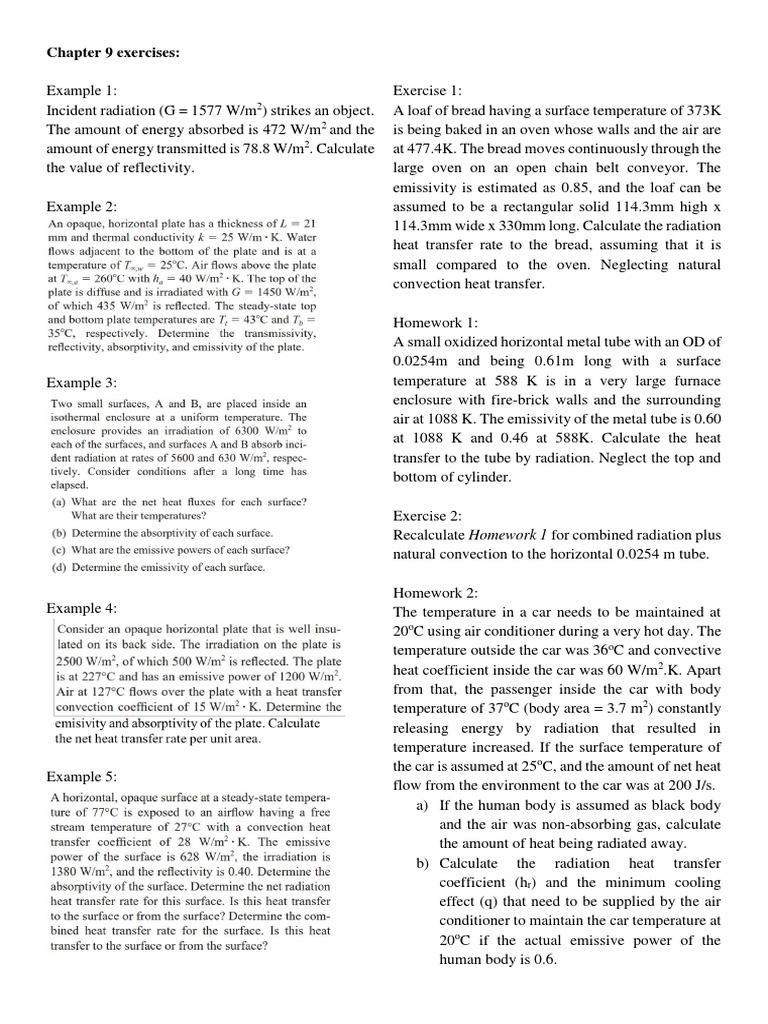 DKK1493 Tutorial Chapter 9 | PDF | Heat Transfer | Heat