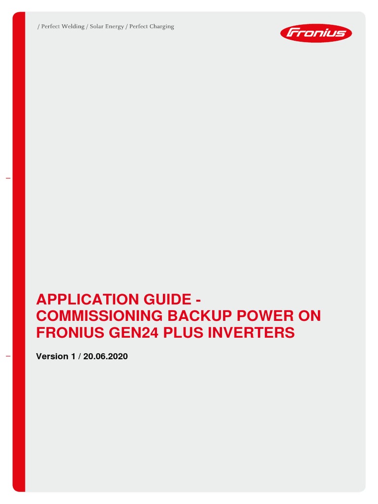 SE WP Backup Power Fronius GEN24 Plus EN | PDF