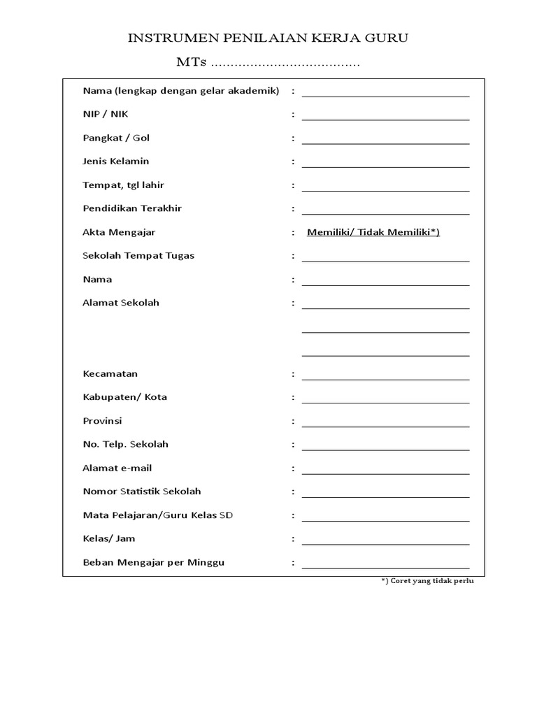 Instrumen PKG (40 Komponen) | PDF