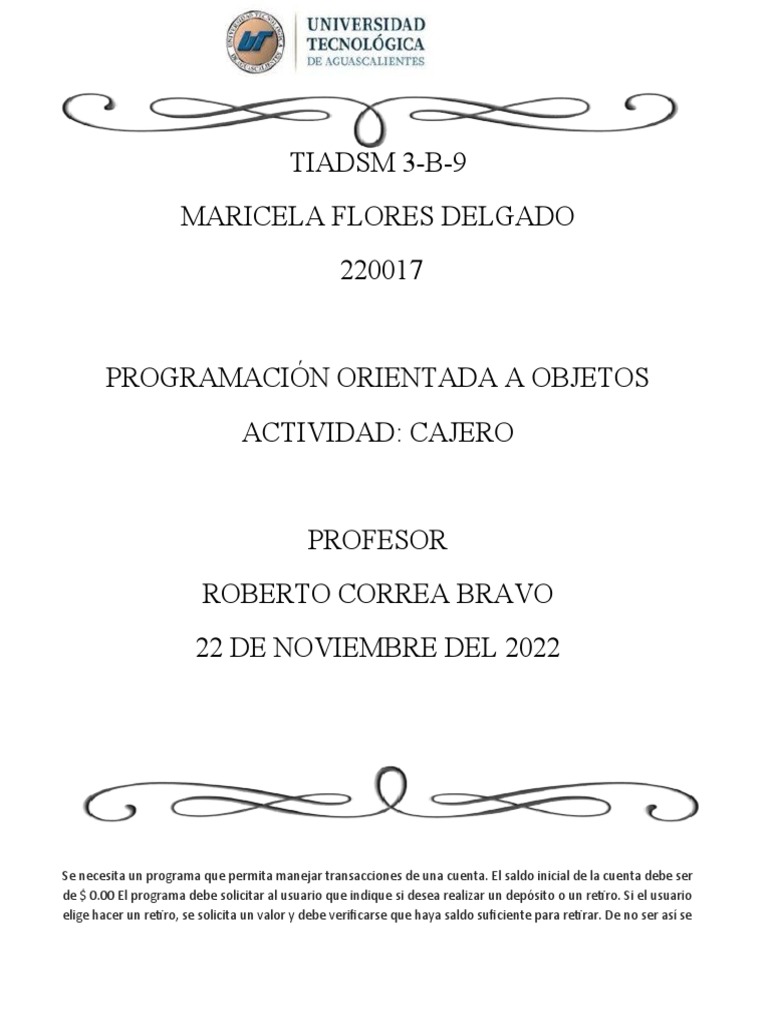 Cajero MFD | PDF