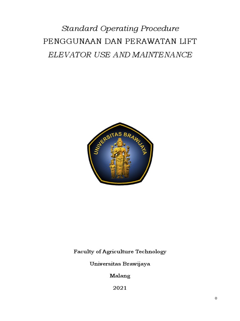 SOP Penggunaan Dan Perawatan Lift | PDF