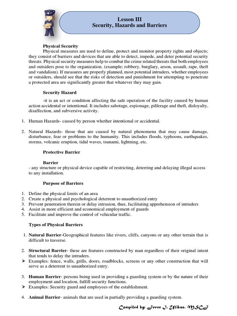 Lea 3 Lesson 2 | PDF | Physical Security
