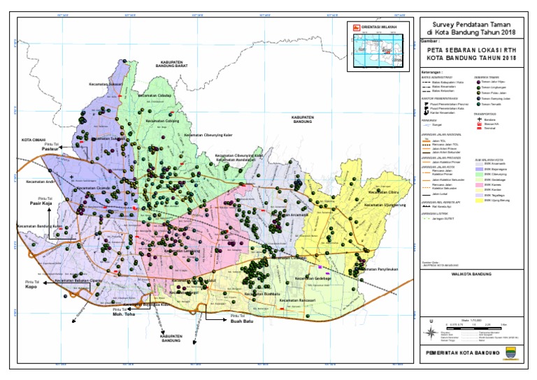 Peta Sebaran RTH Kota Bandung A3 | PDF
