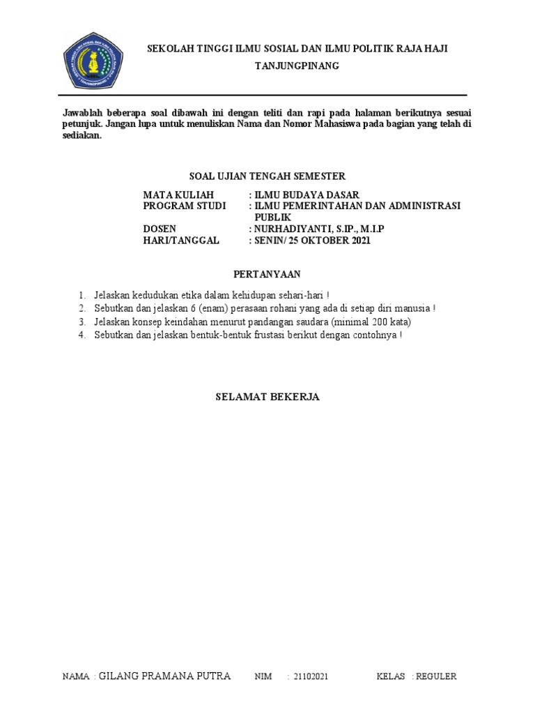 Soal Uts Ibd | PDF | Karier & Perkembangan | Sains & Matematika