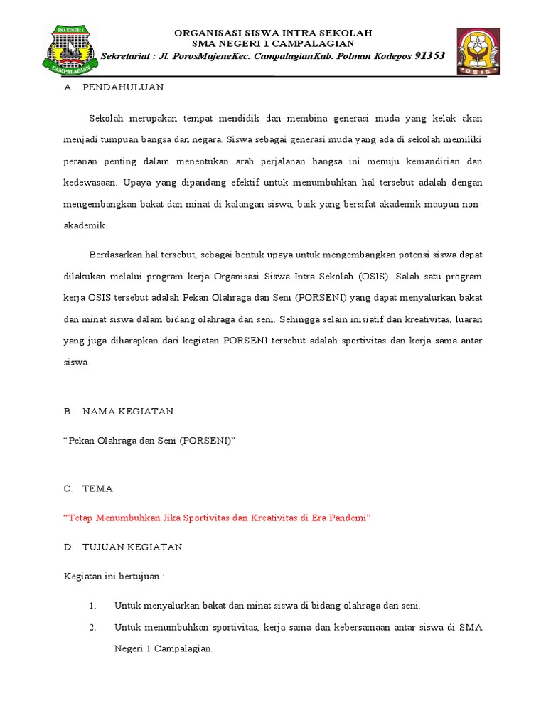 Proposal Porseni | PDF