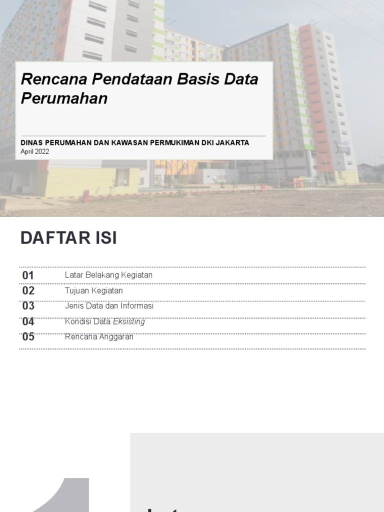 Rencana Pendataan Basis Data Perumahan | PDF