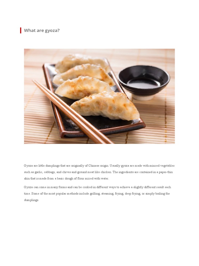 What Are Gyoza | PDF