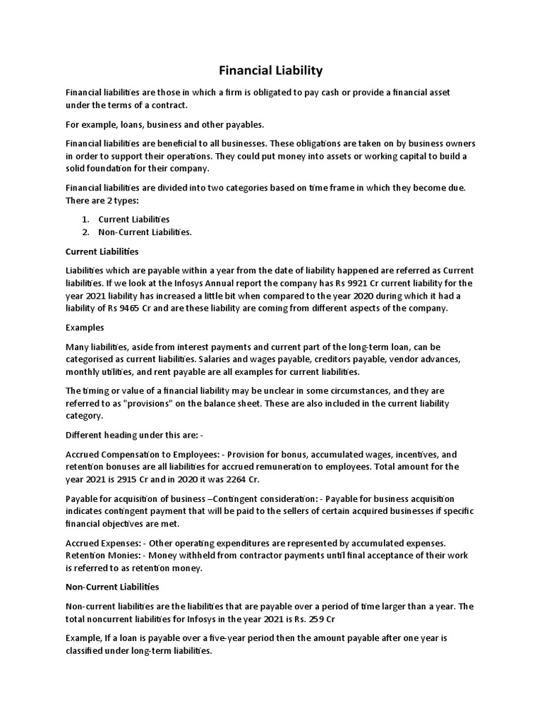 Financial Liability | PDF | Loans | Current Liability