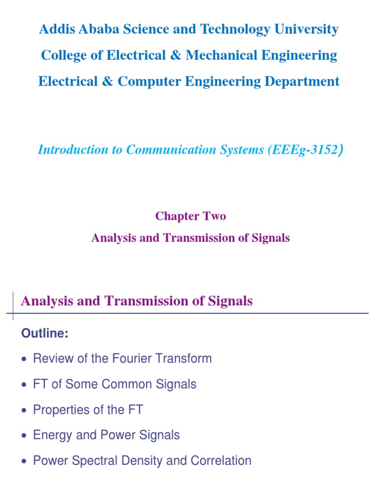 Chapter - 2 Analysis and Transmission of Signals | PDF | Spectral ...
