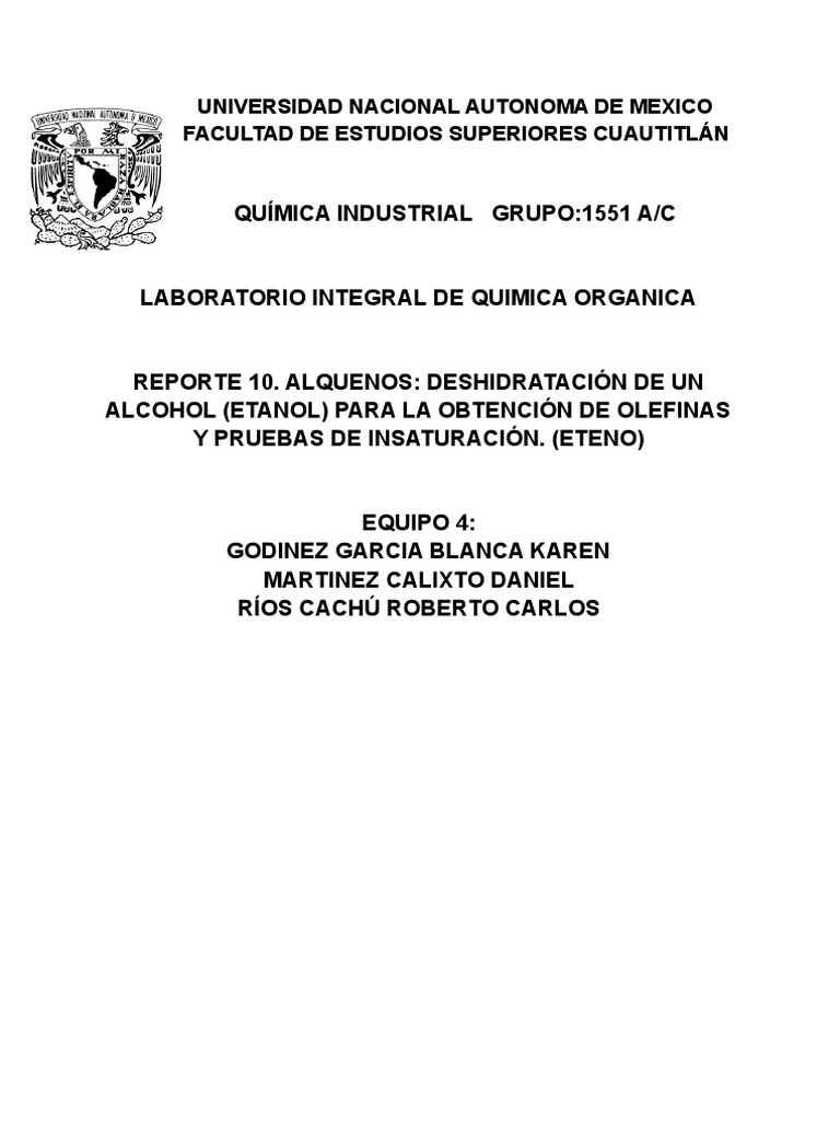 Reporte 10.alquenos | PDF