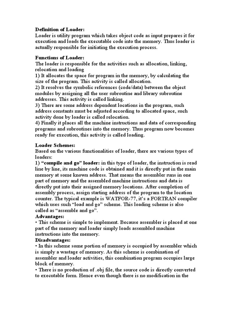 Definition of Loader | PDF