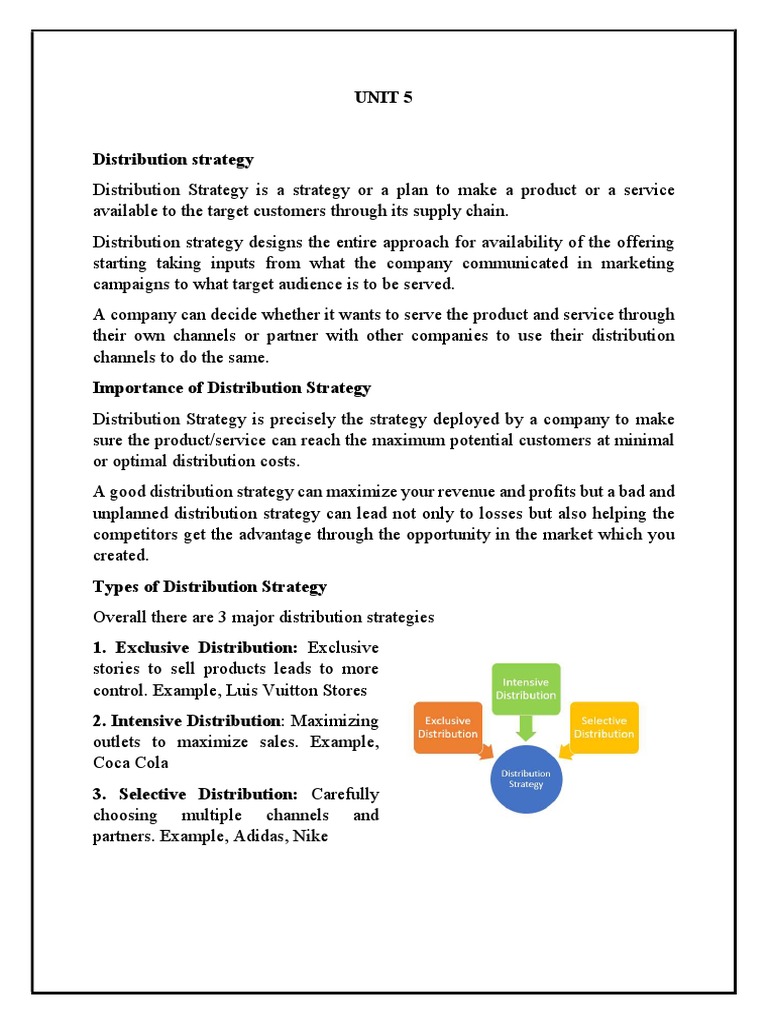 UNIT 5 Sales and Distribution | Download Free PDF | Transport | Cargo