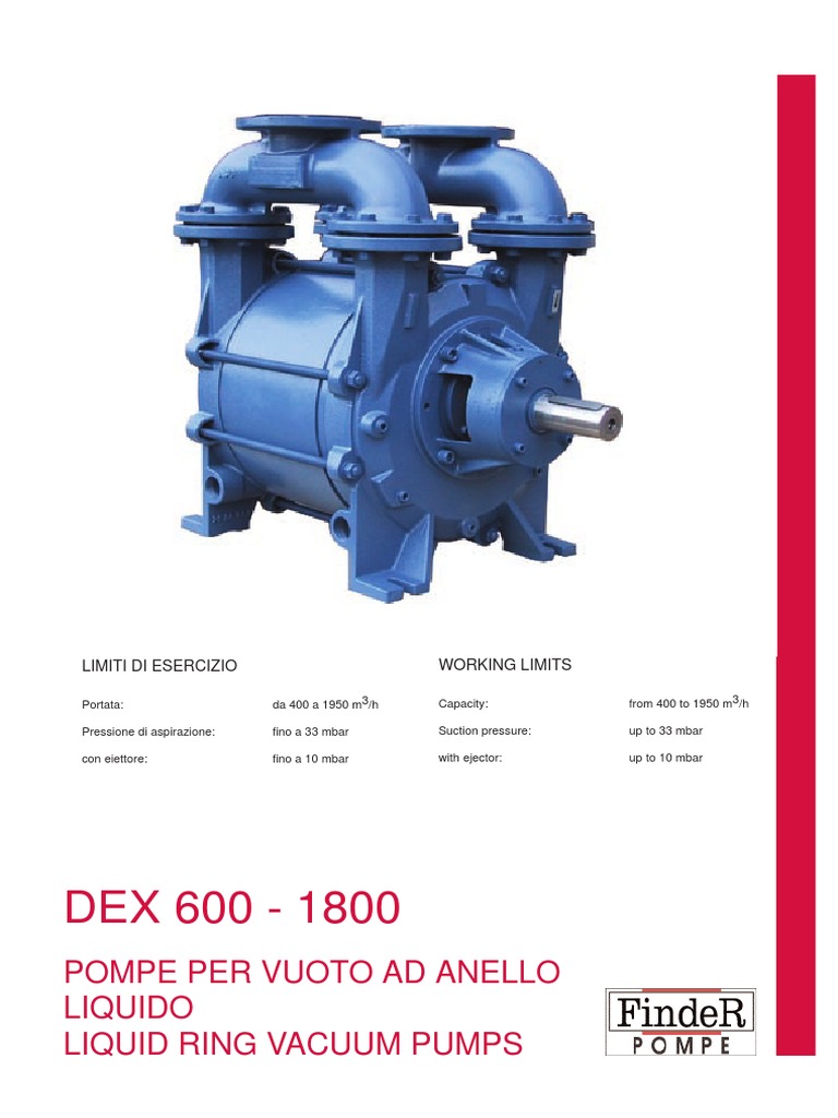 Water Ring Vacuum Pump Single Stage DEX-1 | PDF