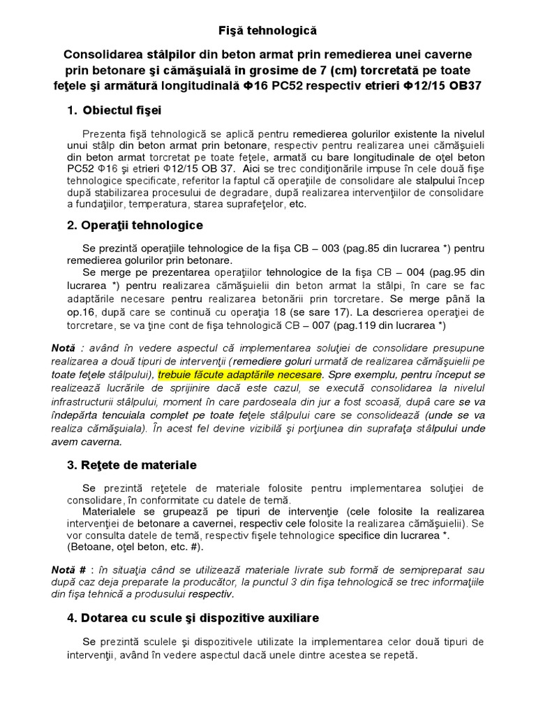 Consolidari Elemente Din Beton Armat - T 3 | PDF