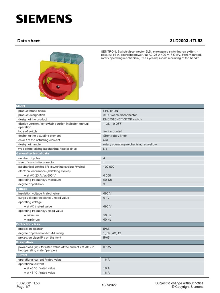 3LD20031TL53 Datasheet en | Download Free PDF | Fuse (Electrical) | Switch