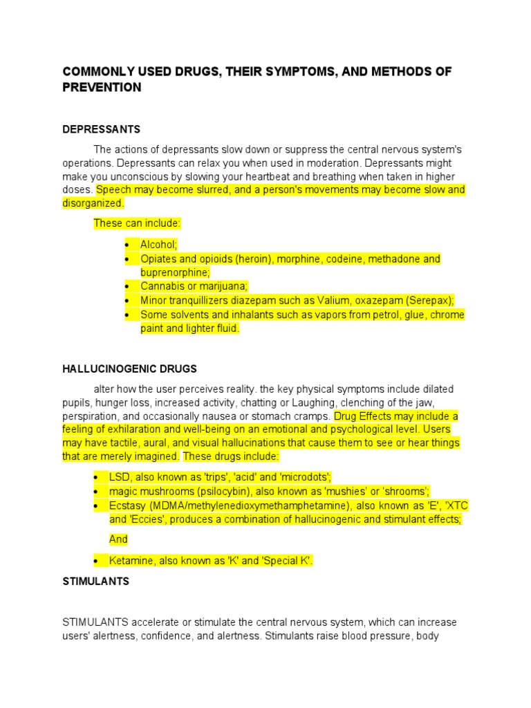 A Comprehensive Guide to Commonly Used Drugs: Their Symptoms, Effects ...
