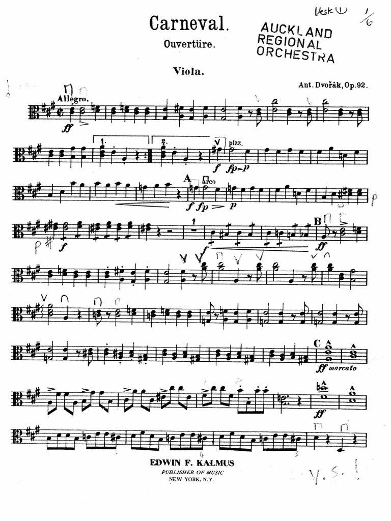 Dvorak Carnival Overture - 28. Viola | PDF