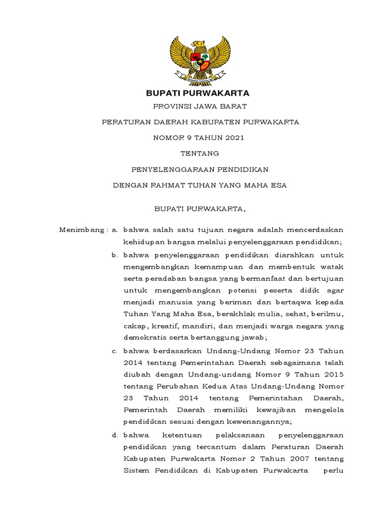 Salinan PERDA NO 9 TAHUN 2021 | PDF