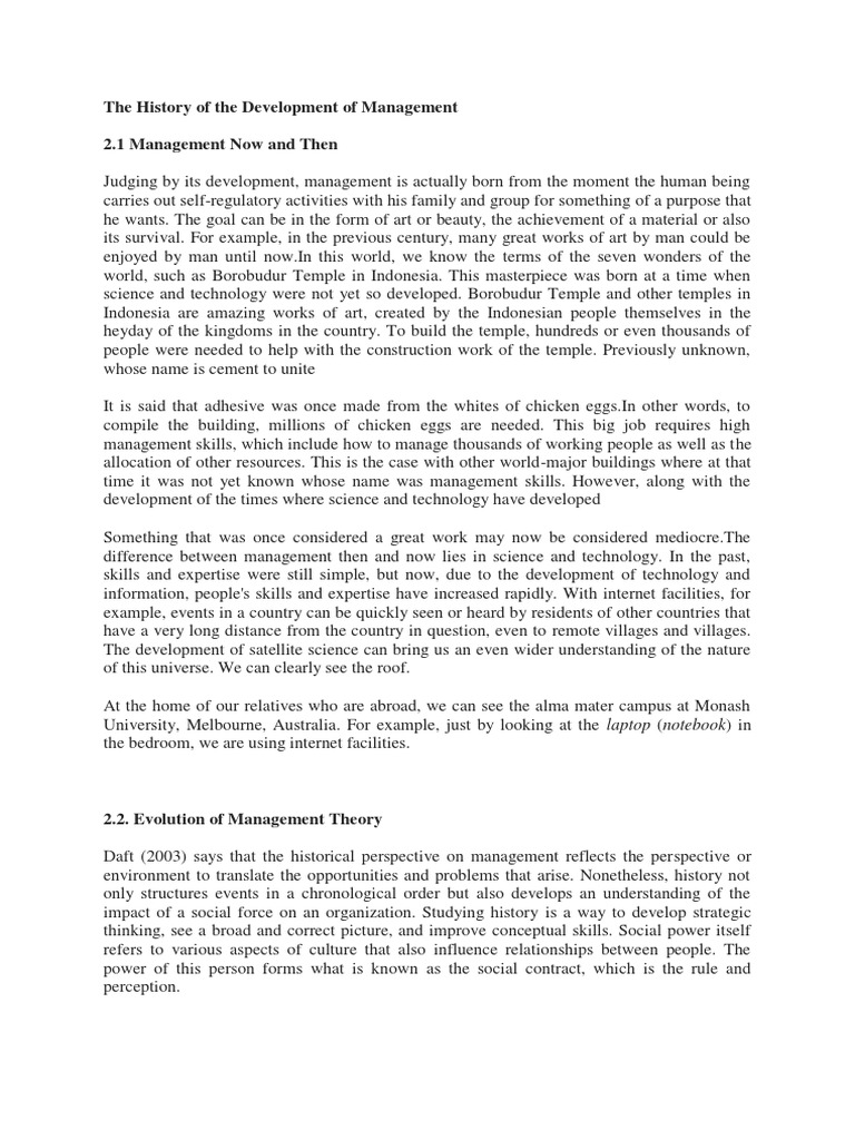 The History of The Development of Management | PDF | Employment ...