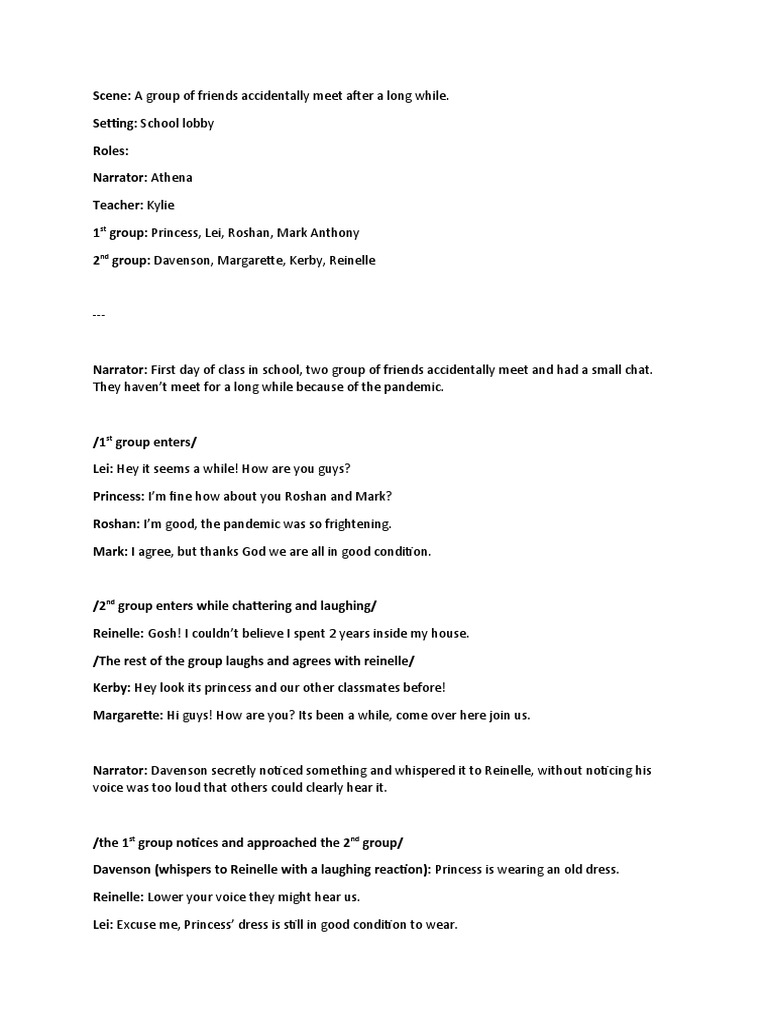 Oral Com Roleplay Script | PDF