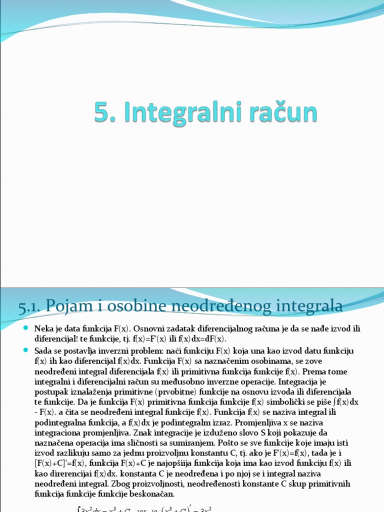 5 Integralni Racun | PDF