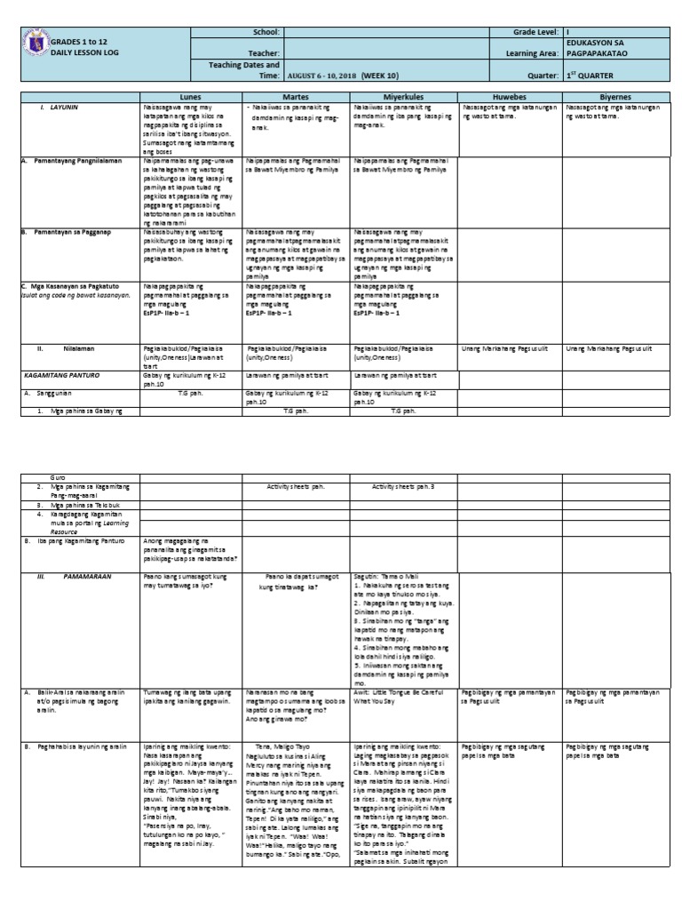 Esp 1 q1 Week 10 | PDF