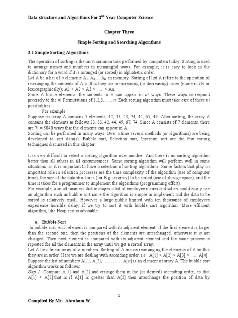 Chapter 3s Algo Pdf Array Data Structure Algorithms
