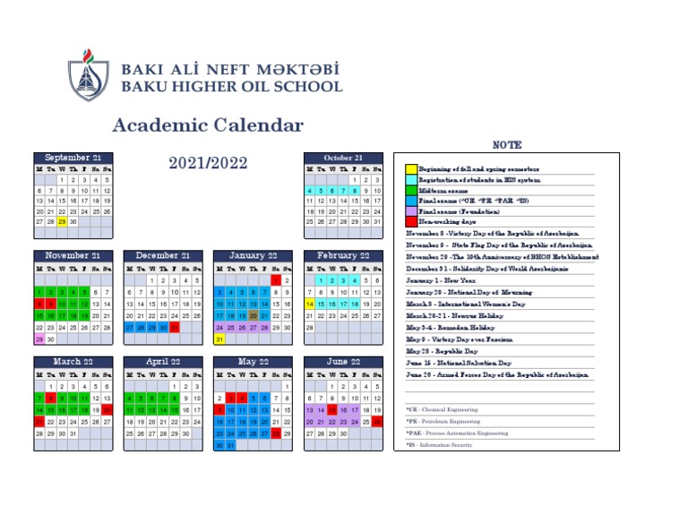 Academic Calendar 2021-2022 | PDF