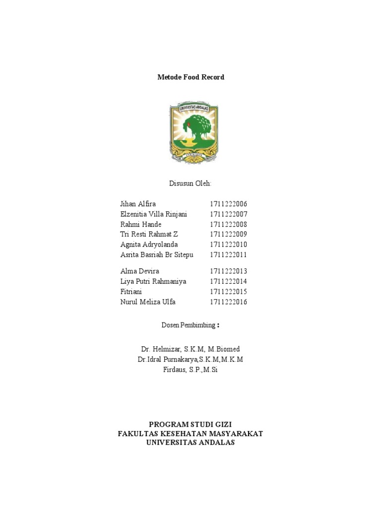 Metode Food Record | PDF