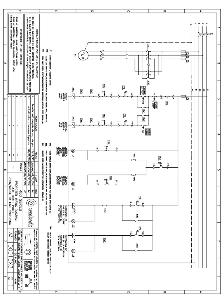 D0015X3. 400 Wiring STD Actuator 3ph-Wiring Diagrams-English | PDF