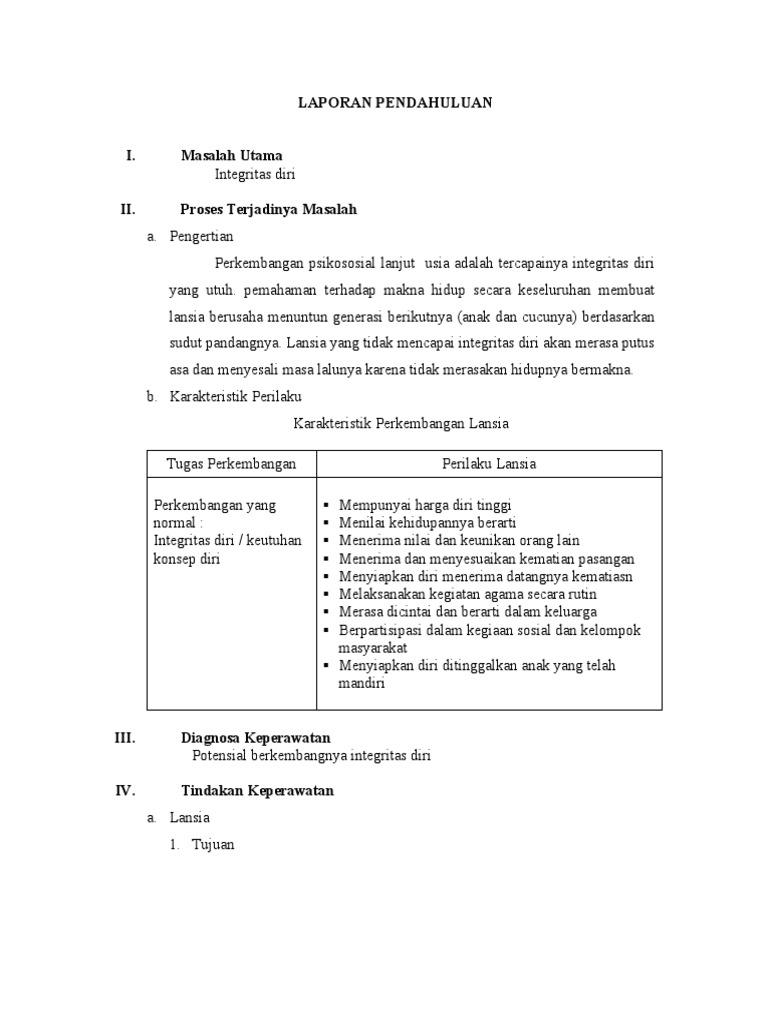LP Lansia | PDF | Karier & Perkembangan | Pengembangan Diri