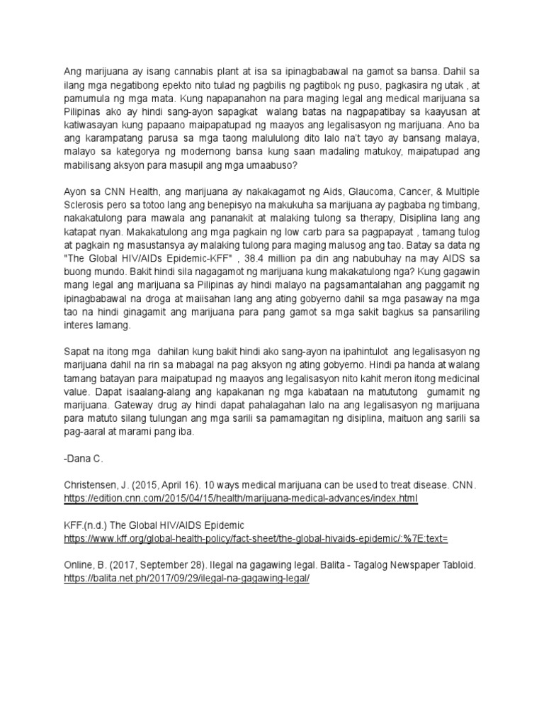 Hindi Sang-Ayon Sa Medical Marijuana | PDF