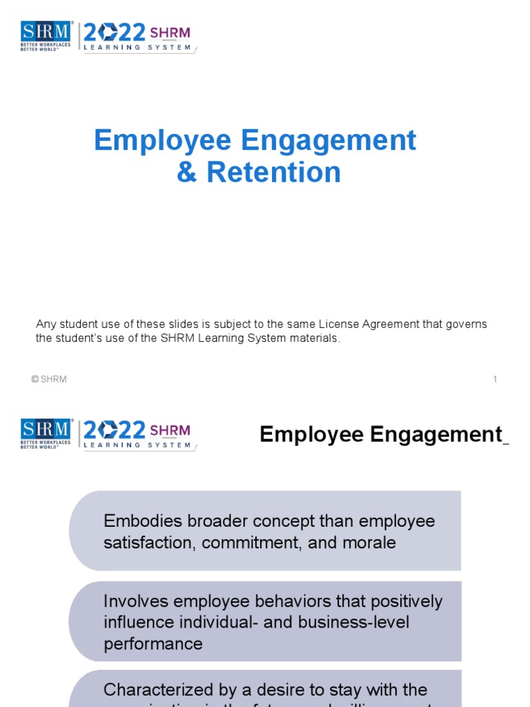 3 SHRM CP-SCP People - 3 - Employee Engmnt | PDF | Employee Retention | Performance Appraisal