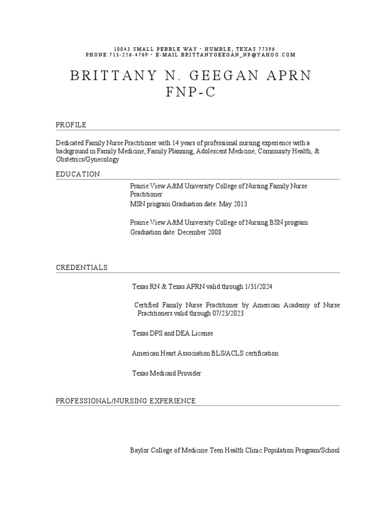 Resume Brittany Gee Gan | PDF | Nursing | Physical Examination