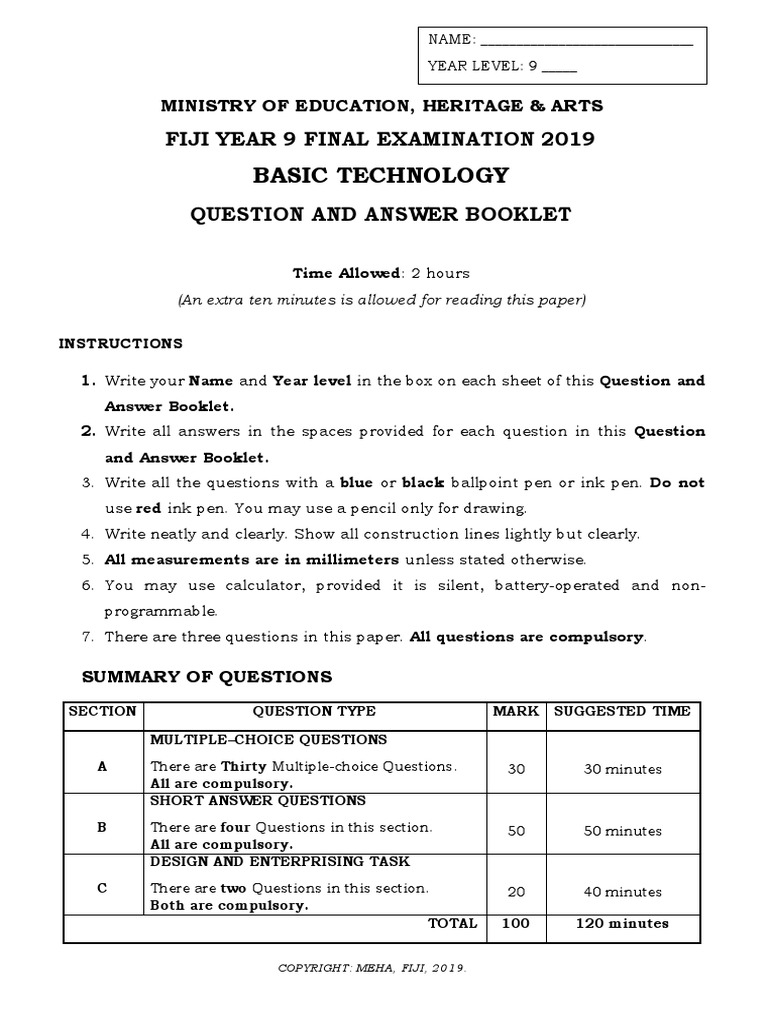 Year 9 Basic Tech (2019) | PDF | Circle | Ellipse
