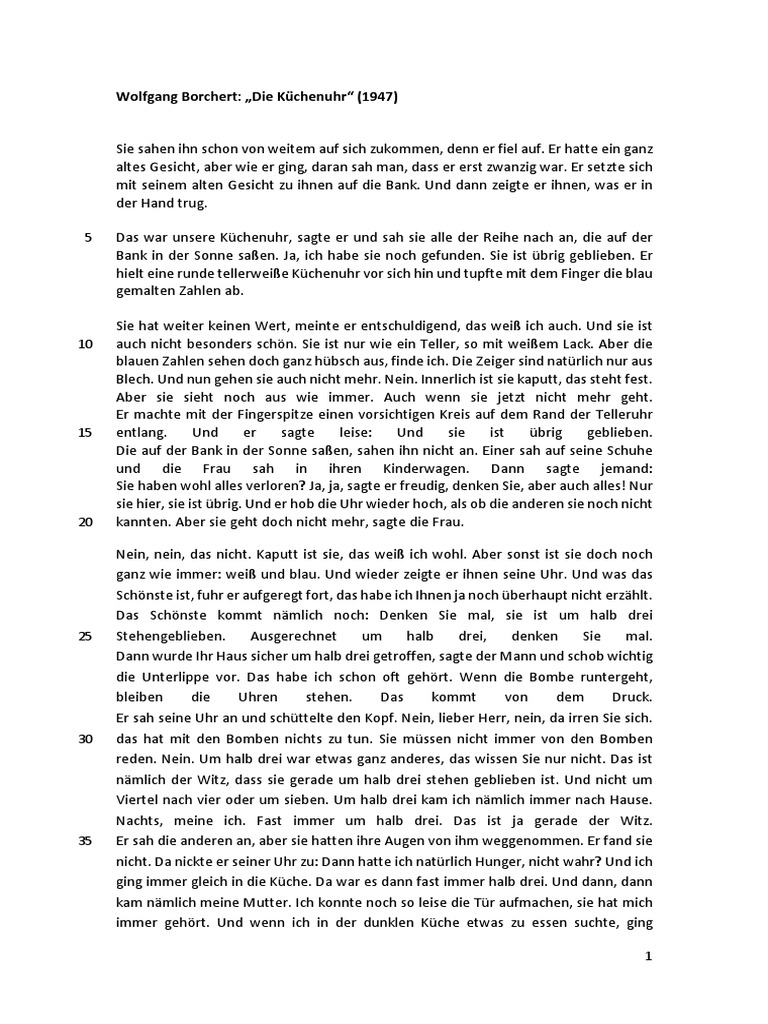 Die Küchenuhr | PDF