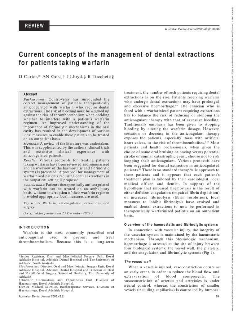 Australian Dental Journal - 2008 - Carter - Current Concepts of The ... Australian Dental Journal - 2008 - Carter - Current Concepts of The ...